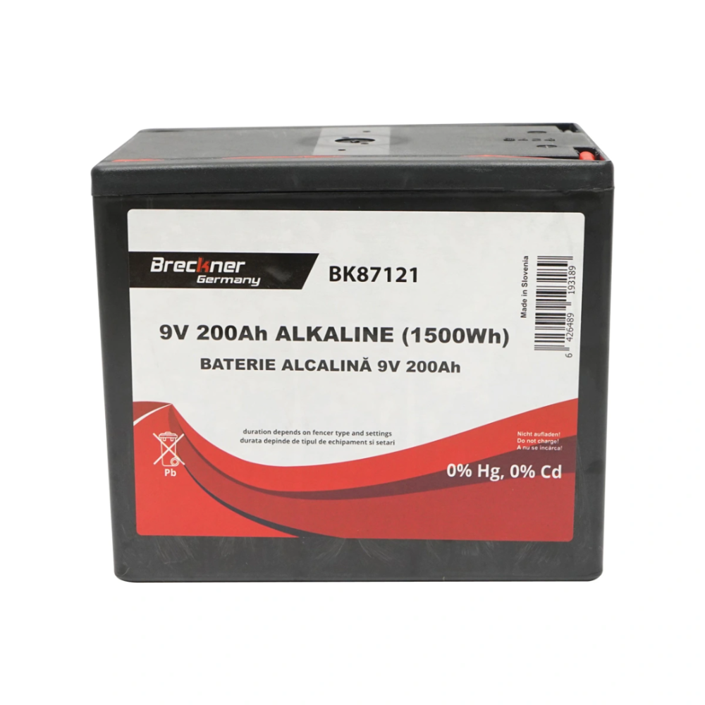 Baterie uscata alcalina 9V, 200Ah pentru gard electric Breckner Germany ...
