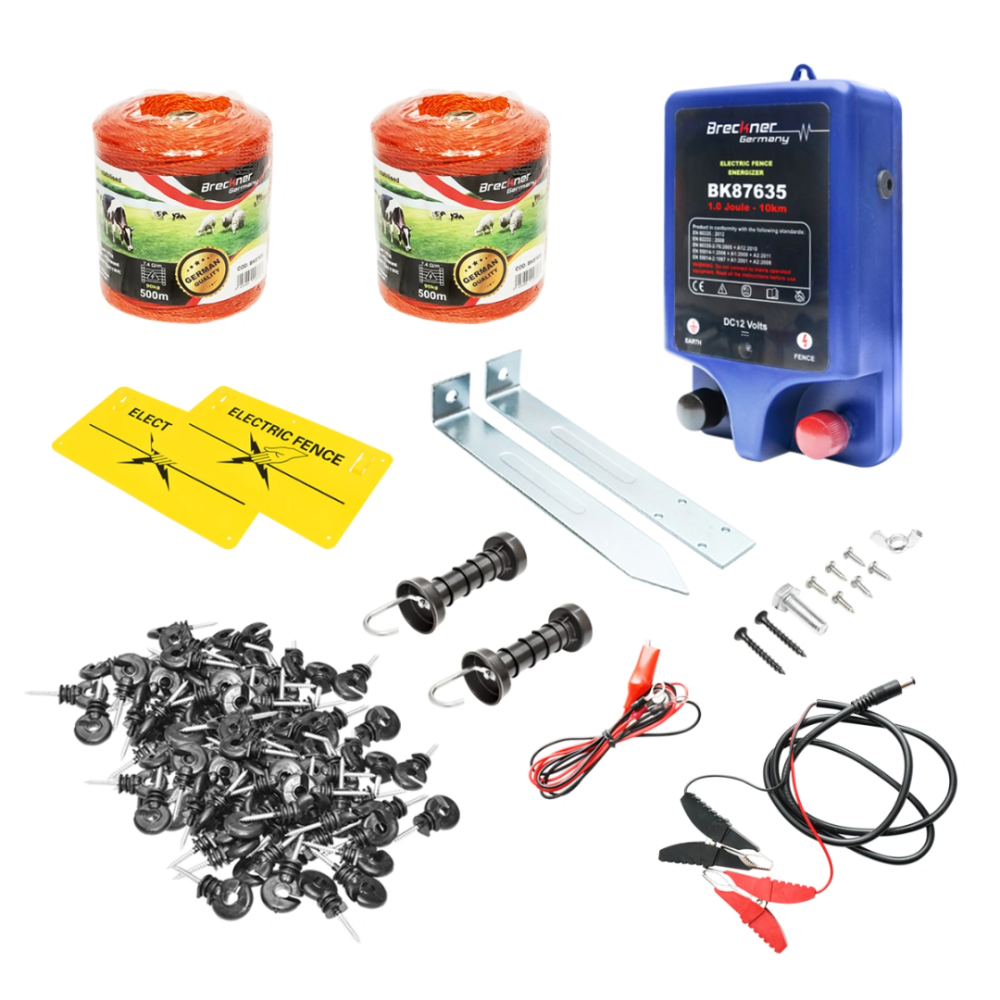 Kit complet gard electric 12V, 1 Joule, lungime fir 1000m, 200 ...