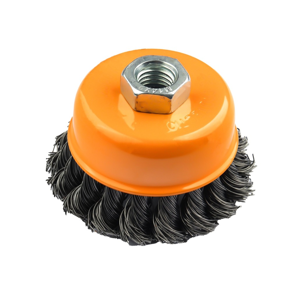Perie de sarma tip cupa cu noduri rasucite ROTOR 75mm M14 - 15989