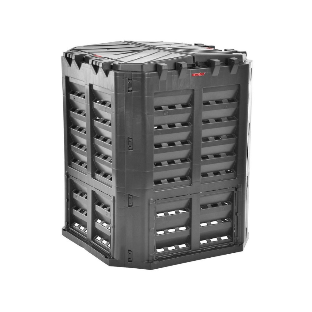 Lada pentru compost HECHT 3060, volum 360 litri, din plastic, negru ...