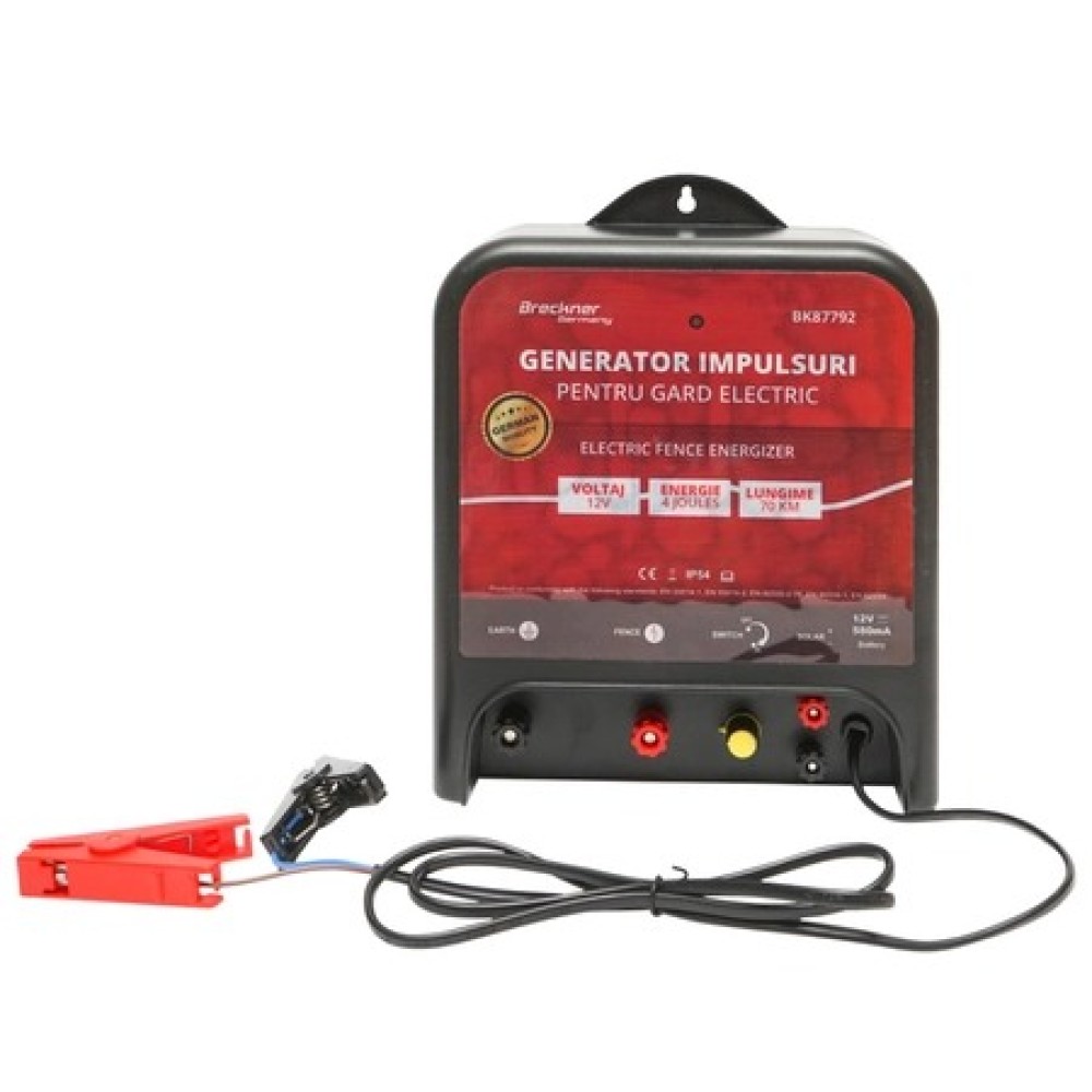 Aparat generator impulsuri 12V, 4 Joule, 70 km – gard electric puternic